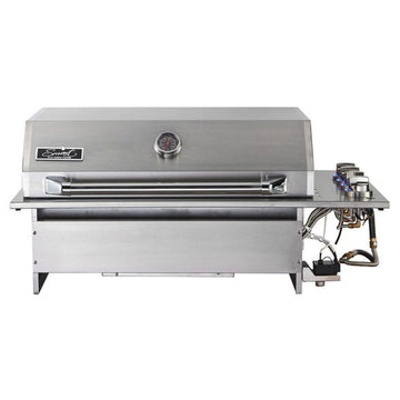Smart 4-Burner Drop-In Gas BBQ With Slimline Hood and Drop-In Side Bur ...
