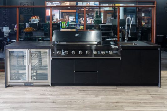 Aspire 6 Burner BBQ Outdoor Modular Kitchen with Double Fridge & Sink ...