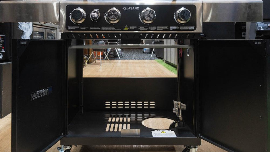 Gasmate Quasar 4 Burner Trolley BBQ with Solid Hood & Side Burner – Joe ...