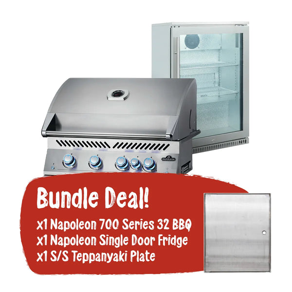 Napoleon 700 Series 32 Inch RBI Built-in and Single Door Fridge Bundle ...