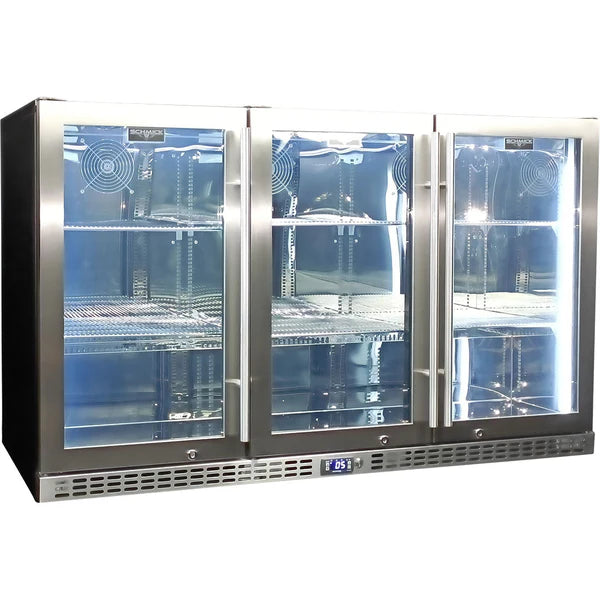 Schmick Quiet Glass 3 Door Stainless Steel Bar Fridge - SK386-SS – Joe ...