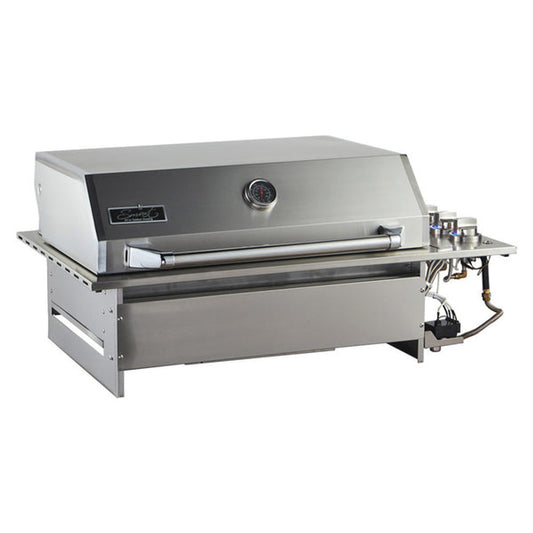 Smart 4-Burner Drop-In Gas BBQ With Slimline Hood and Drop-In Side Bur ...