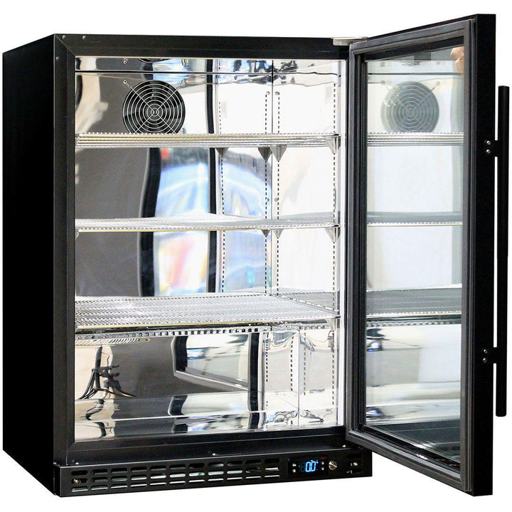 Schmick 164 Litre Black Under Bench Bar Fridge with Single Triple-Glaz ...