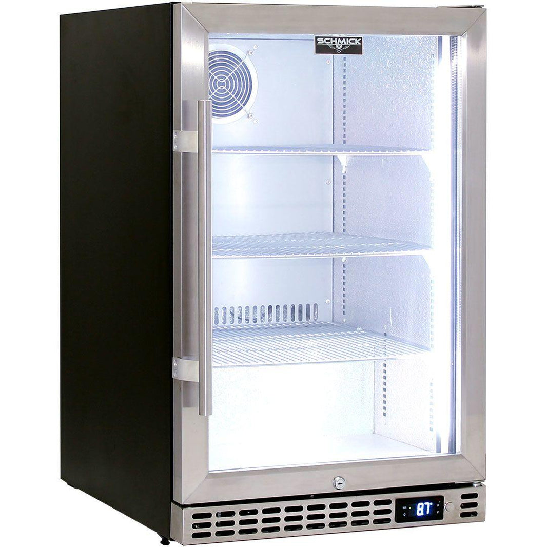 Schmick 105 Litre Glass Single Door Stainless Steel Under Bench Bar Fr ...